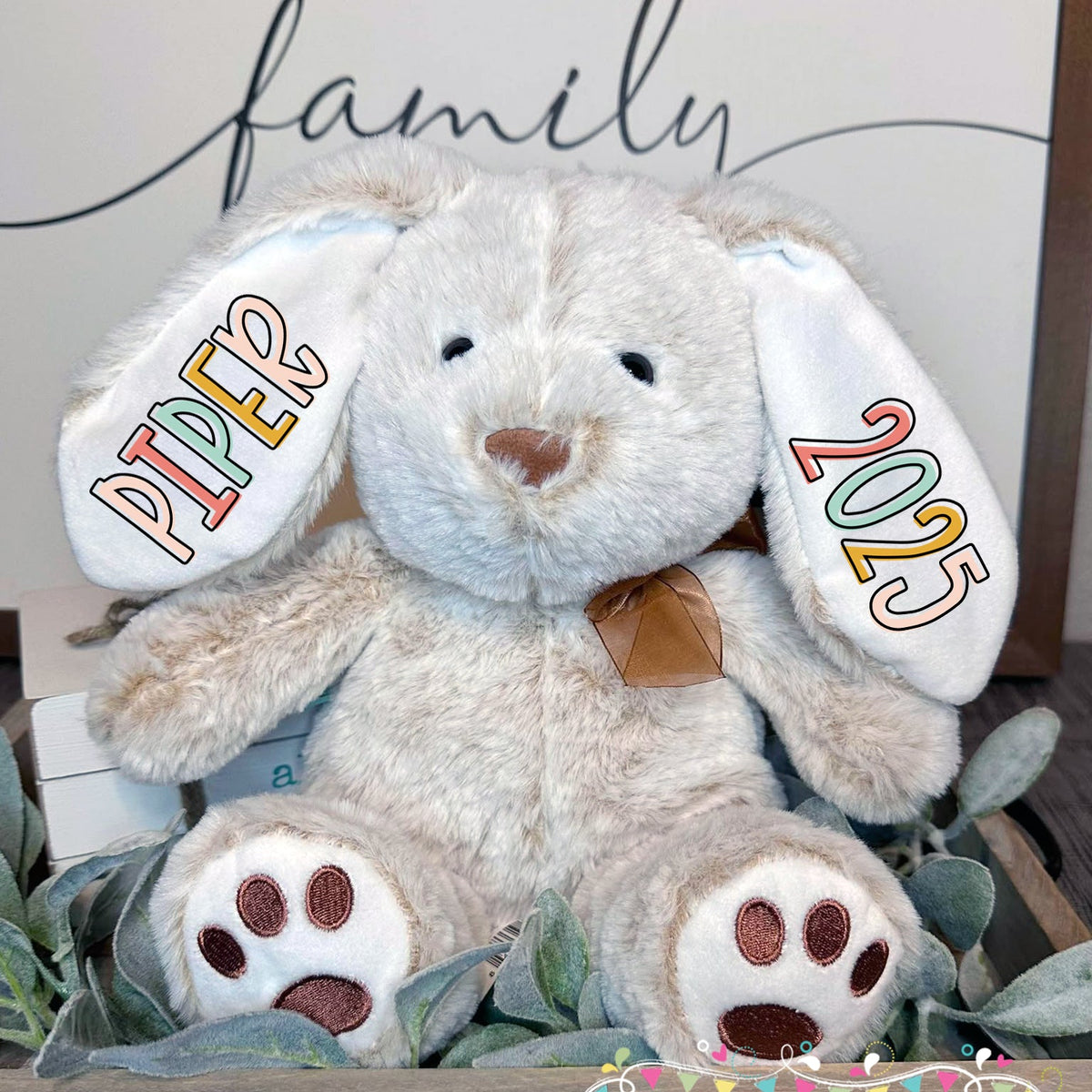 Easter Bunny Stuffed Plush Personalized Bunnies & Puzzles 10inch BUNNY – Bailey Bunch Designs