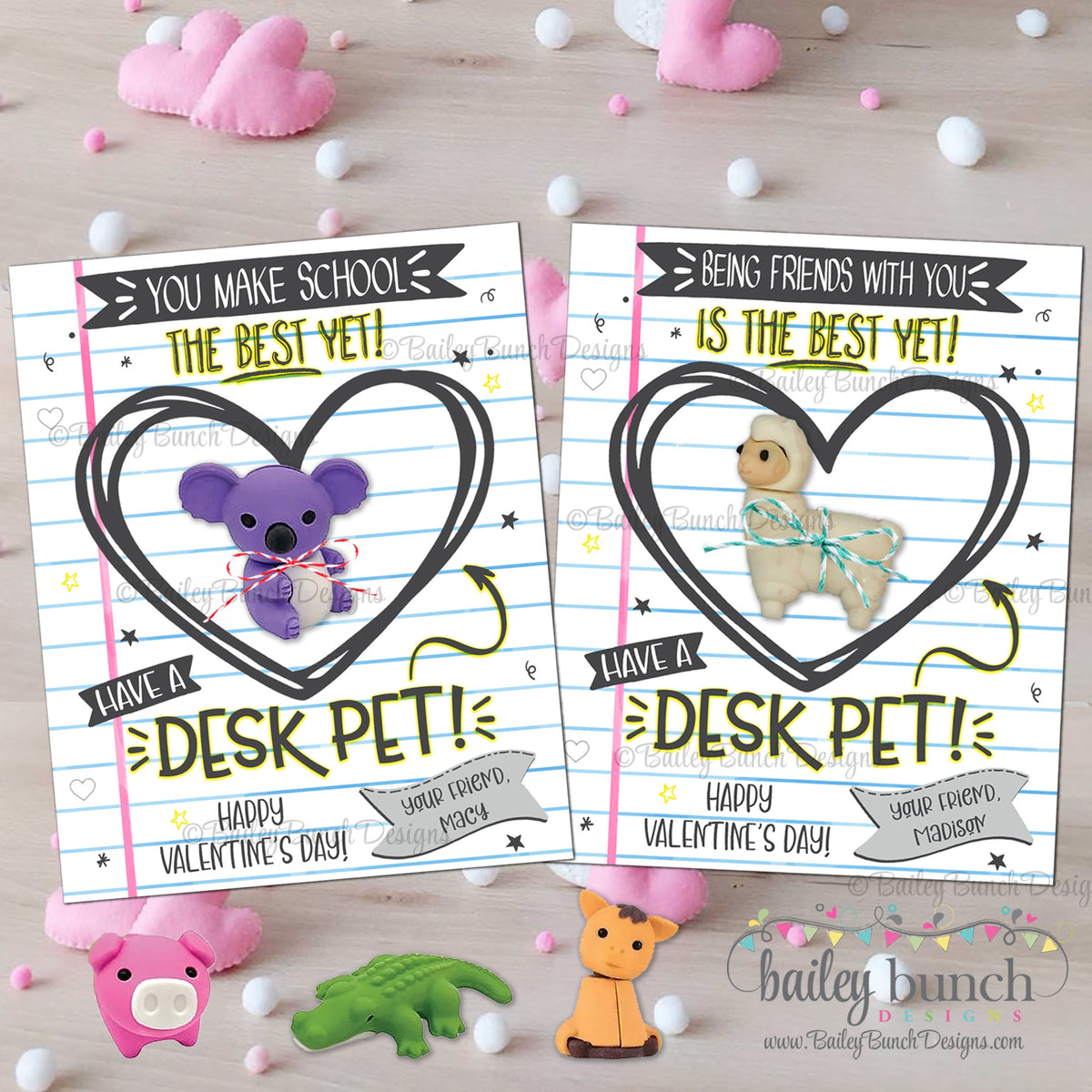 Desk Pet Kids Valentine Printable IDVDAYDESKPET0520 – Bailey Bunch Designs