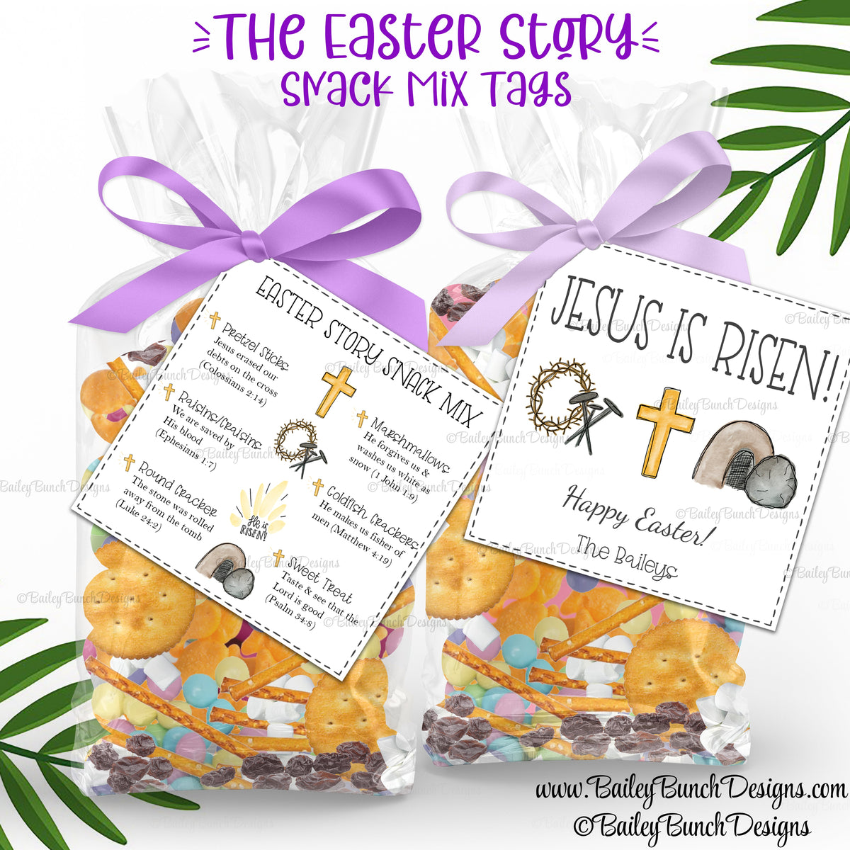 Easter Story Snack Mix Gift Tag Printable INSTANT DOWNLOAD IDEASTERSTO ...