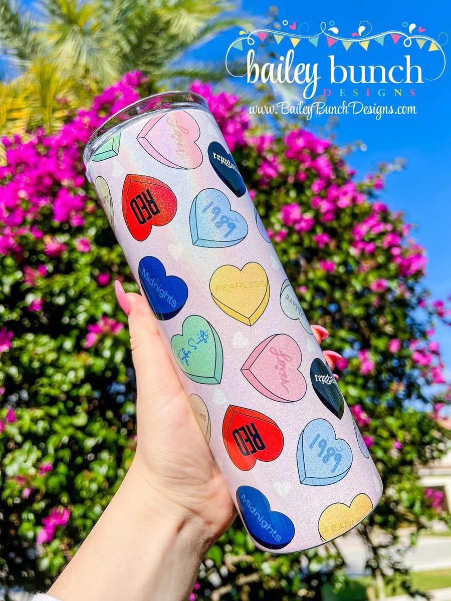 Swiftie Eras Candy Hearts Valentine's Day Shimmer Tumbler TUMVDAYTAYLO ...