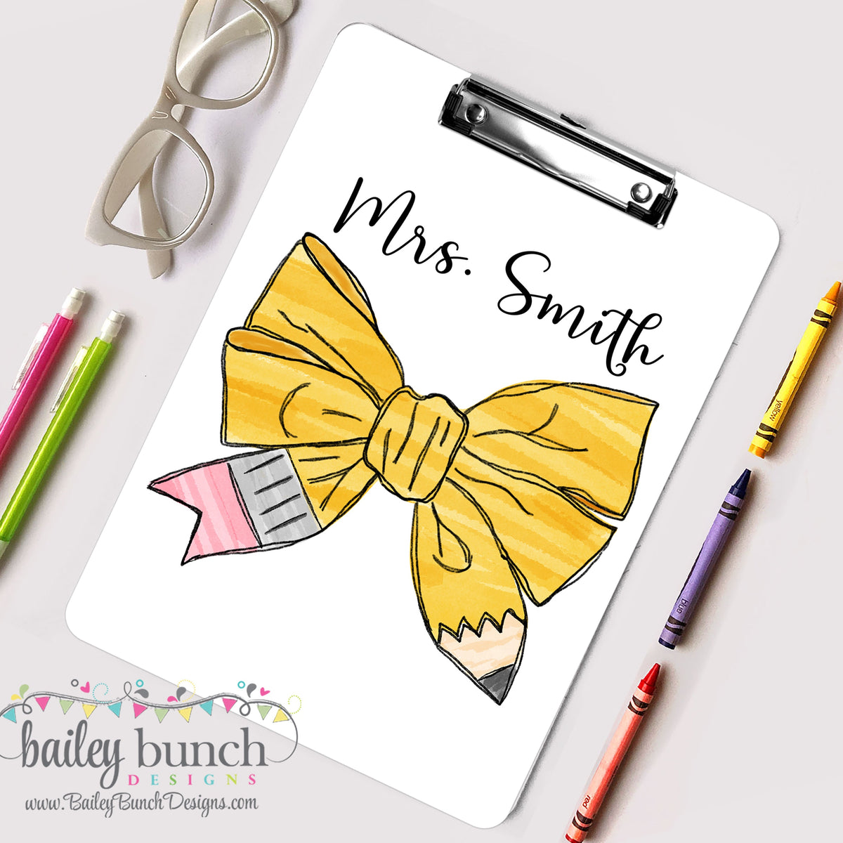Teacher Pencil BOW Personalized Clipboard Teacher Appreciation CLIPPBO ...