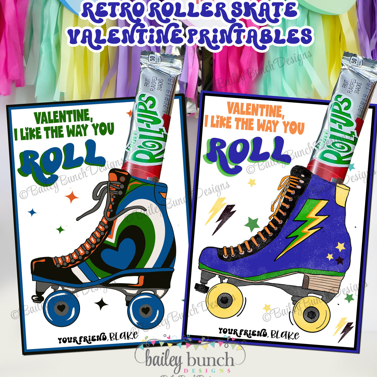 Retro Roller Skate Valentine Gift Card IDVDAYSKATES20520 – Bailey Bunch ...