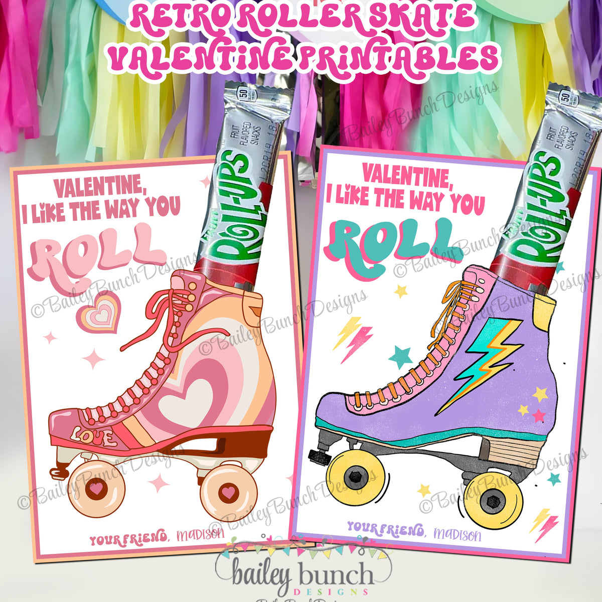 Retro Roller Skate Valentine Gift Card IDVDAYSKATES0520 – Bailey Bunch ...