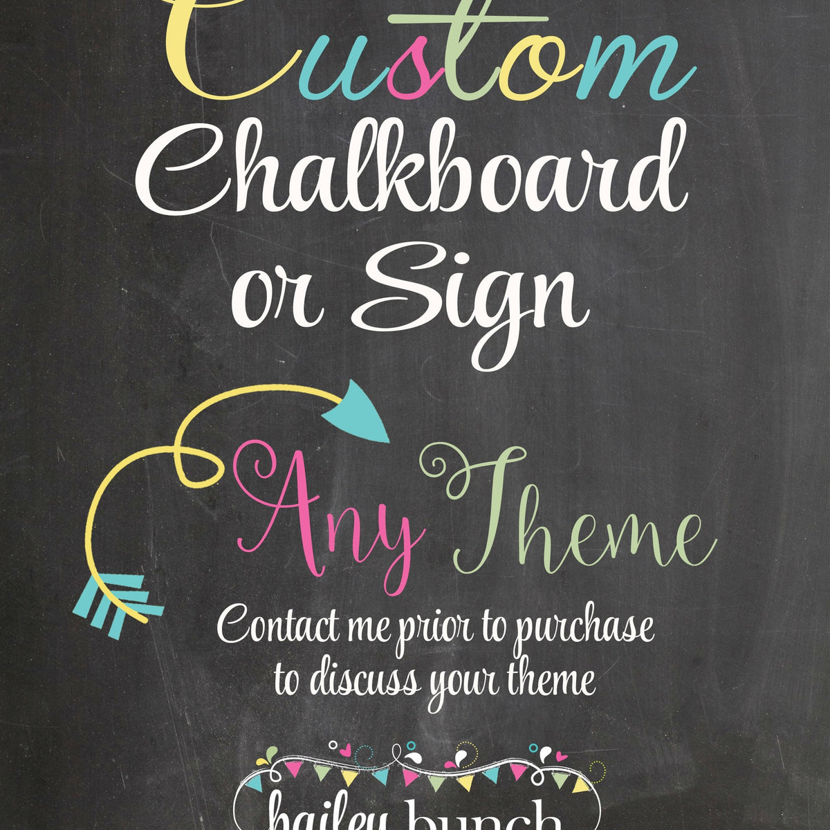 Any Theme Custom Child's Birthday Chalkboard, CUSTOMCHALK0520 – Bailey ...