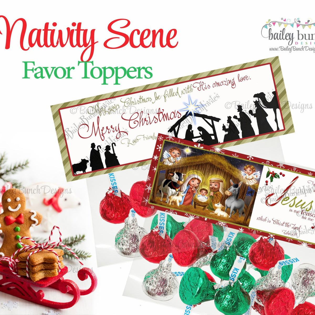 Nativity Treat Bags, Christian Christmas Toppers IDNATIVITY0520 ...