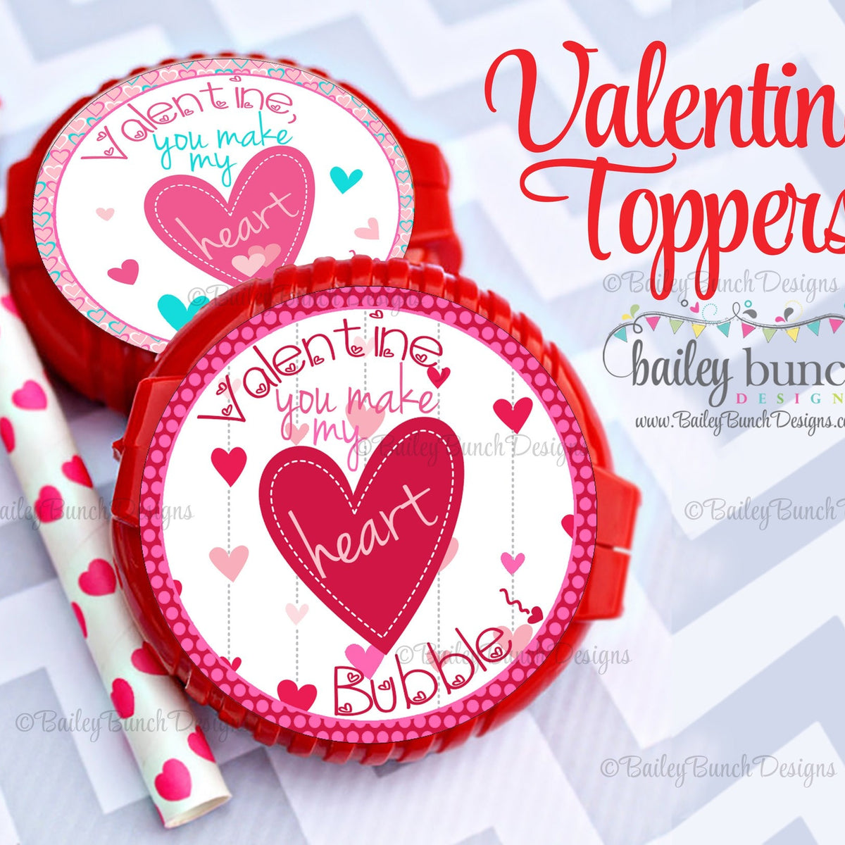 You make my heart bubble Valentine Treat Tags, Valentines IDVDAYBUBBLE ...