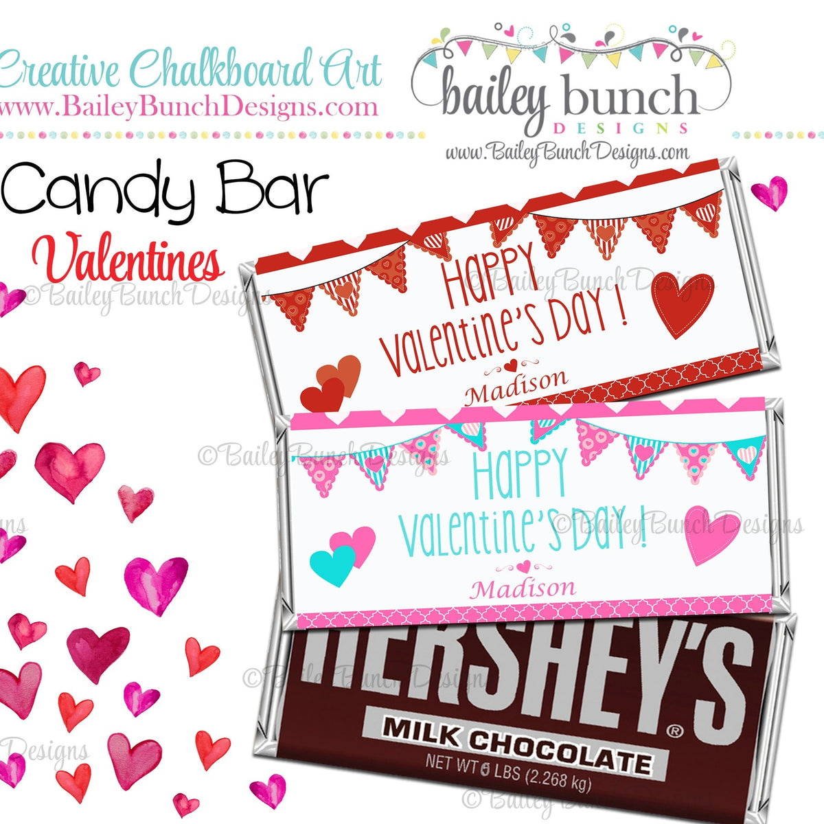 Valentines Candy Bar Wrapper, Valentines VDAYCANDYBAR0520 – Bailey ...