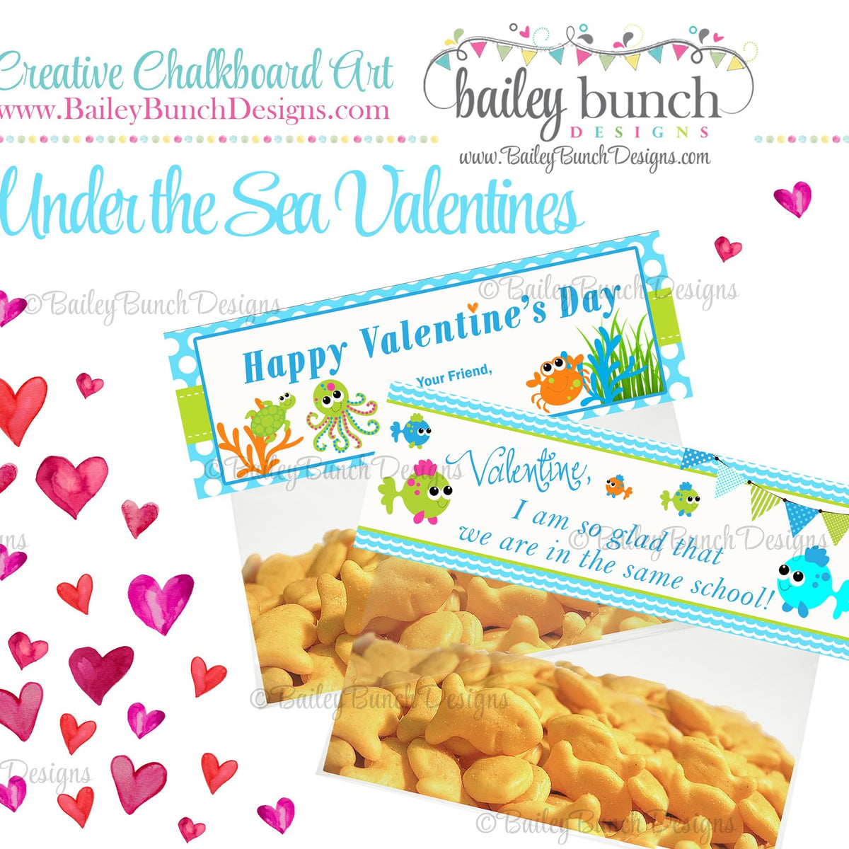 Under the Sea Treat Bag Toppers, Valentines IDVDAYSEA0520 – Bailey ...
