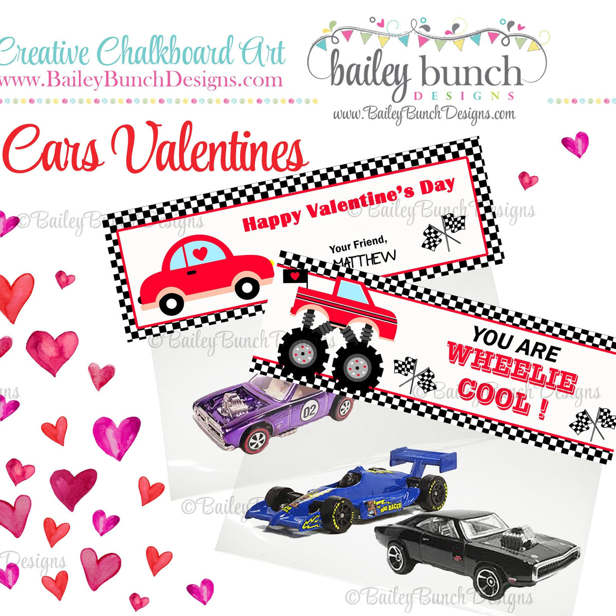 Wheelie Cool Car Treat Bag Toppers, Valentines VDAYCAR0520 – Bailey ...