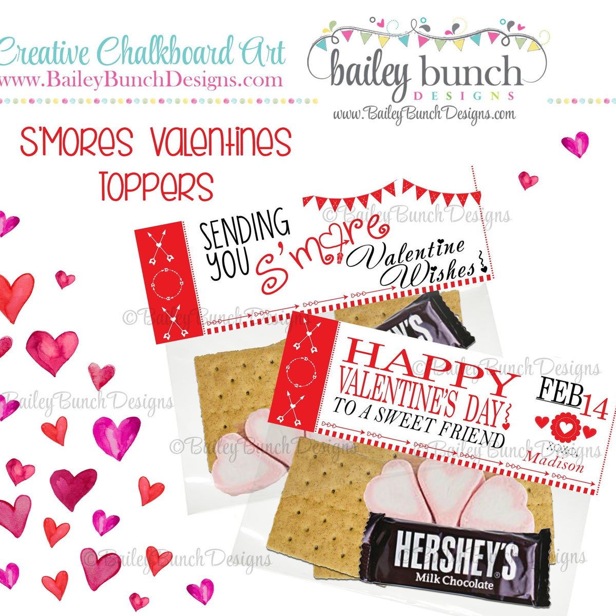 Sending you S'more Valentine Wishes Bag Toppers, Valentines VDAYSMORE0 ...