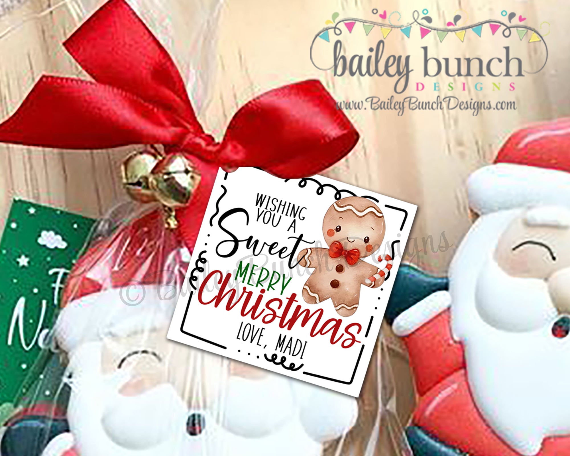 Wishing you a Sweet Merry Christmas Gift Cookie Treat Tags - Instant D ...