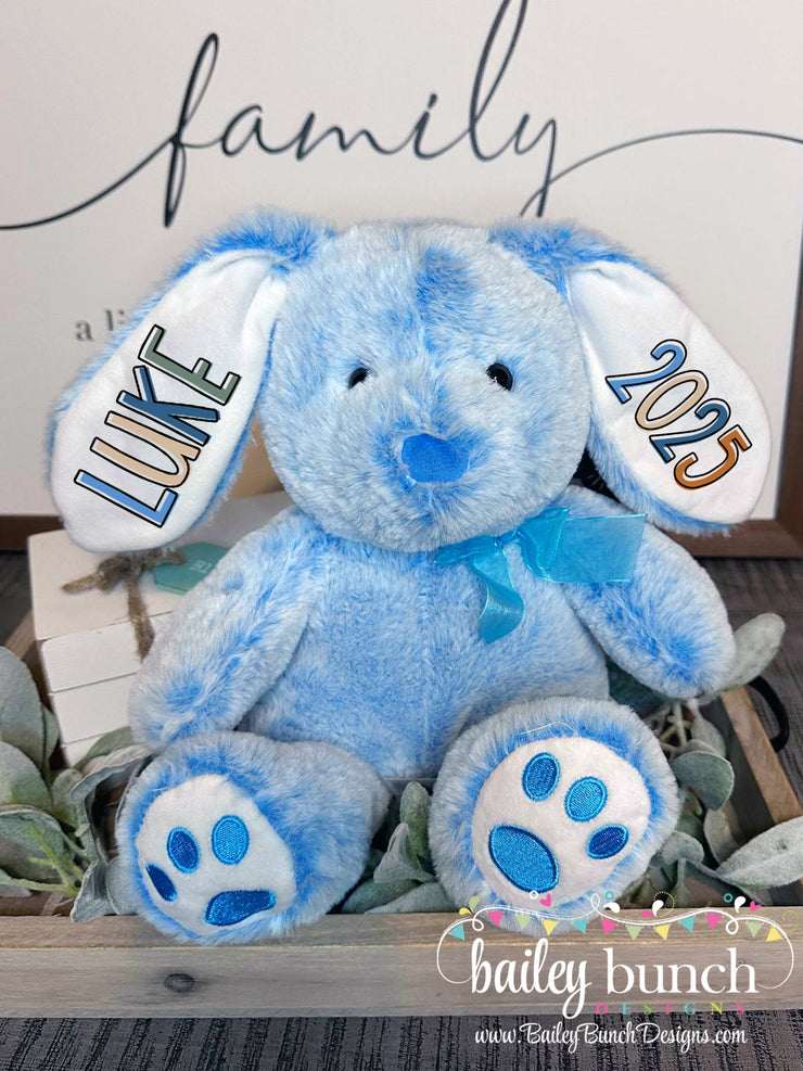 Easter Bunny Stuffed Plush Personalized Bunnies & Puzzles 10inch BUNNY – Bailey Bunch Designs