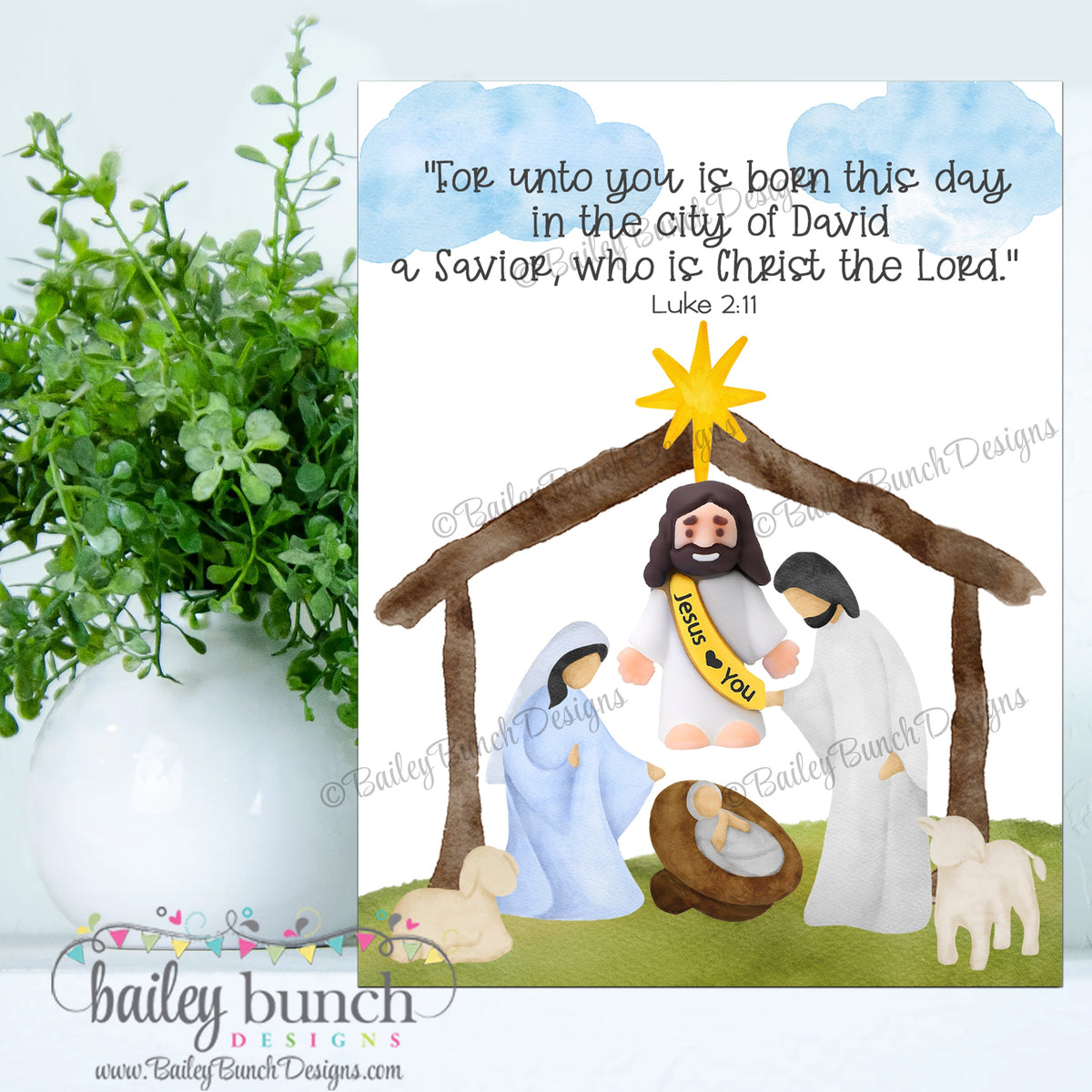 Little Jesus CHRISTmas Nativity Cards Printable Instant Download IDCHR ...