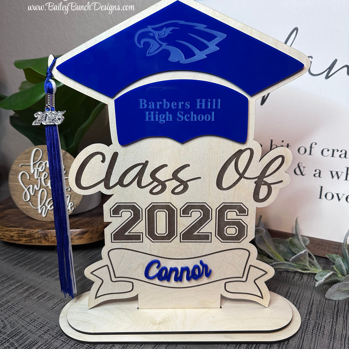 Barbers Hill Graduation Tassel Holder | Royal Blue Eagles Senior ...
