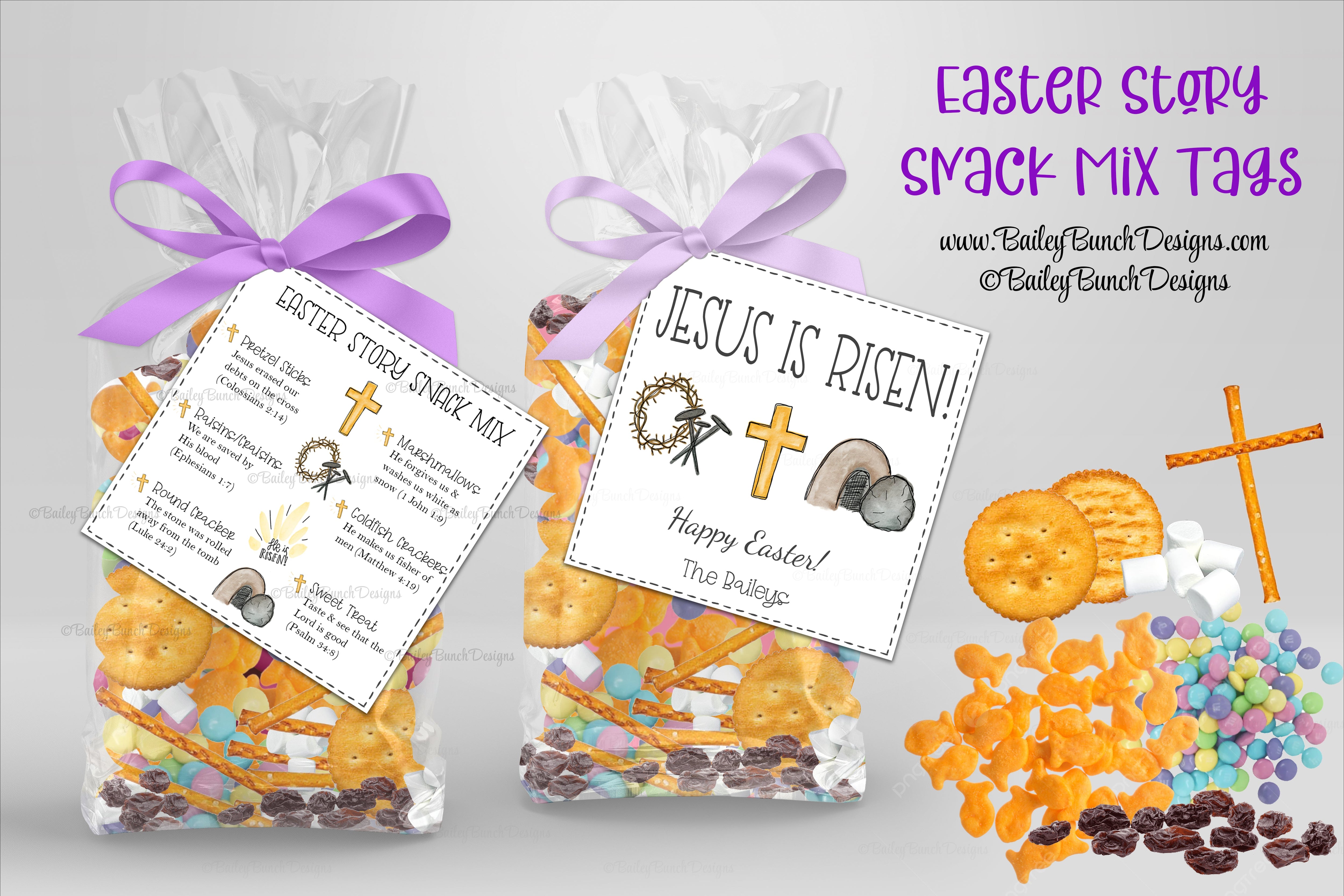 Easter Story Snack Mix Gift Tag Printable INSTANT DOWNLOAD IDEASTERSTO ...