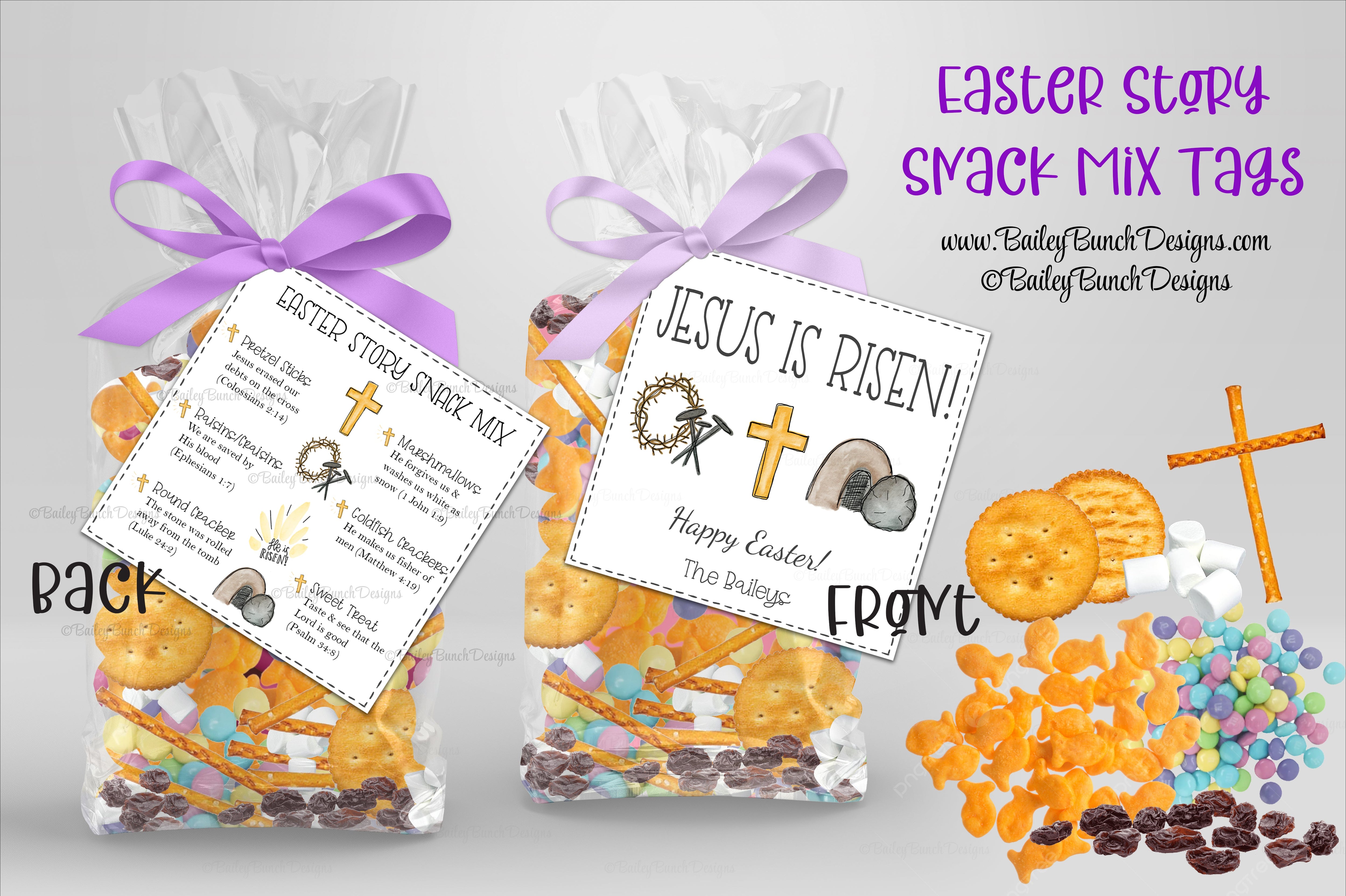 Easter Story Snack Mix Gift Tag Printable INSTANT DOWNLOAD IDEASTERSTO ...