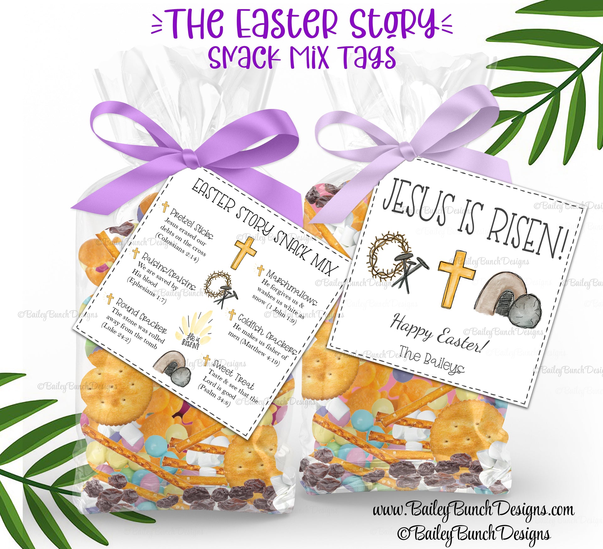 Easter Story Snack Mix Gift Tag Printable INSTANT DOWNLOAD IDEASTERSTO ...