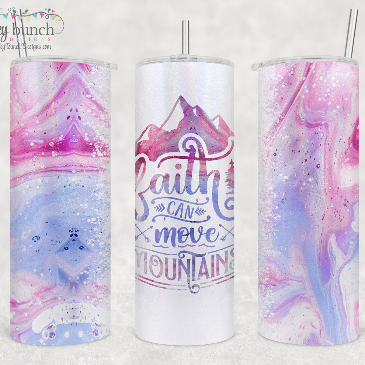 Faith Can Move Mountains Shimmer Glitter Tumbler TUMBFAITH0520 – Bailey ...