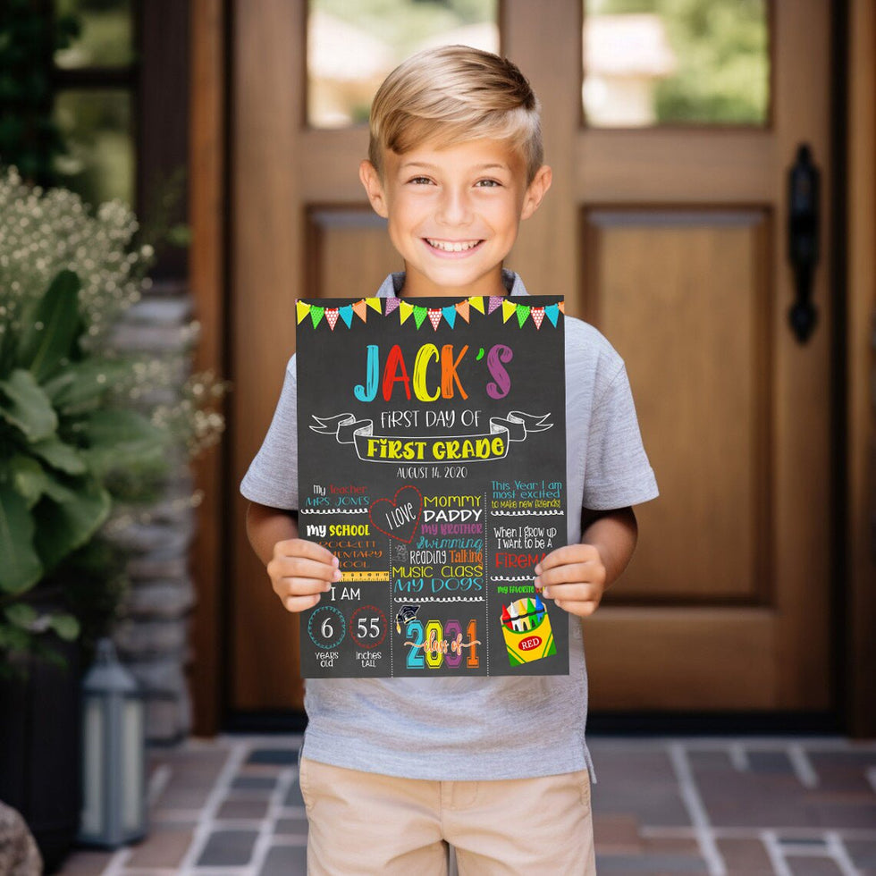 Back to School First Day of School Chalkboard, SCHOOLCHALK0520B ...