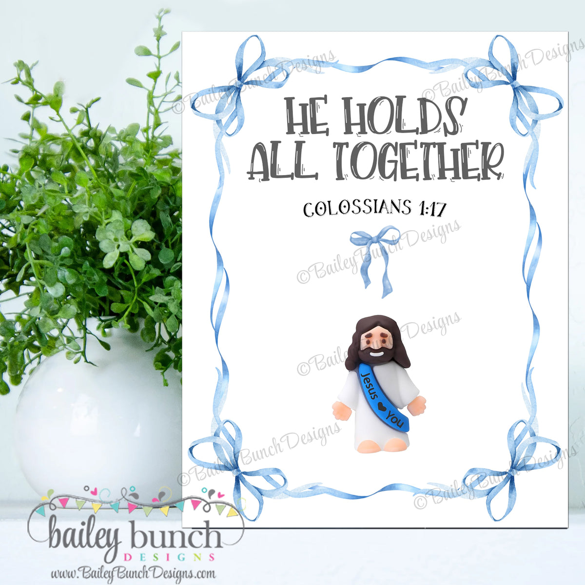 Little Jesus Bow Scripture Cards Printable Instant Download IDBOWBJESU ...