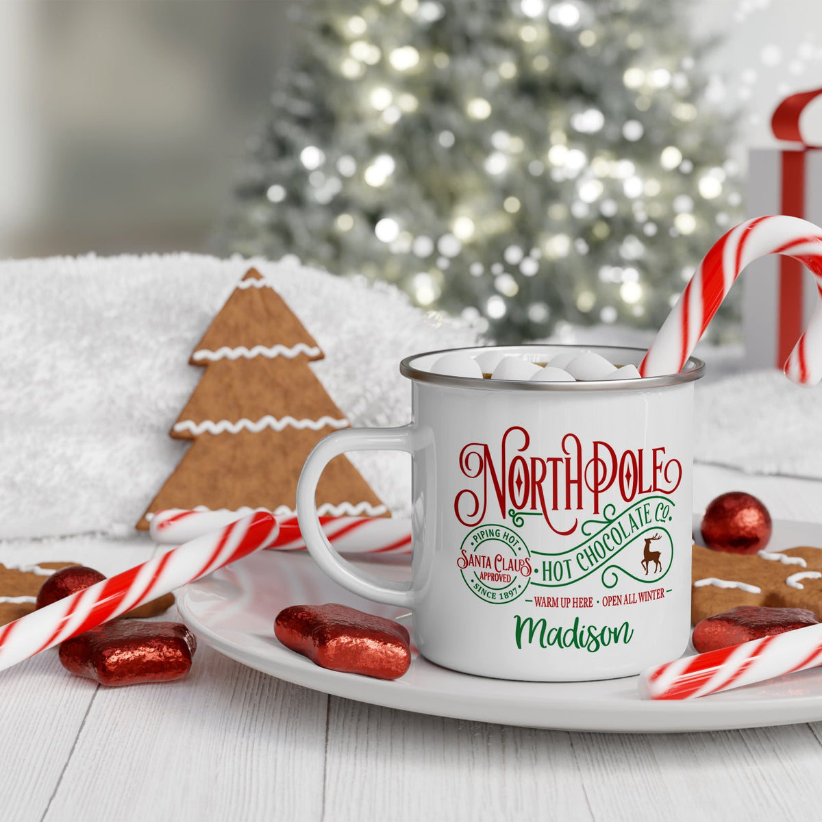 North Pole Hot Chocolate ENAMEL MUG - 12OZ MUGHC0520 – Bailey Bunch Designs