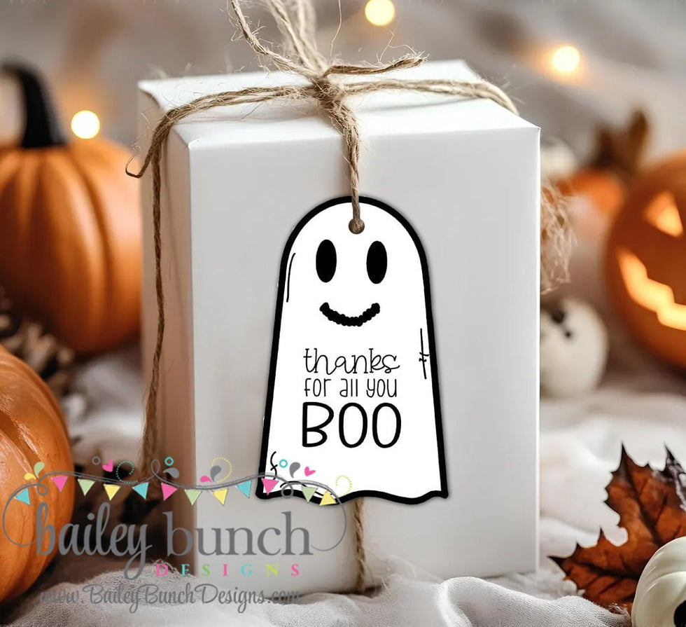 Thanks for all you BOO Ghost Halloween Gift Tags - Instant Download ID ...