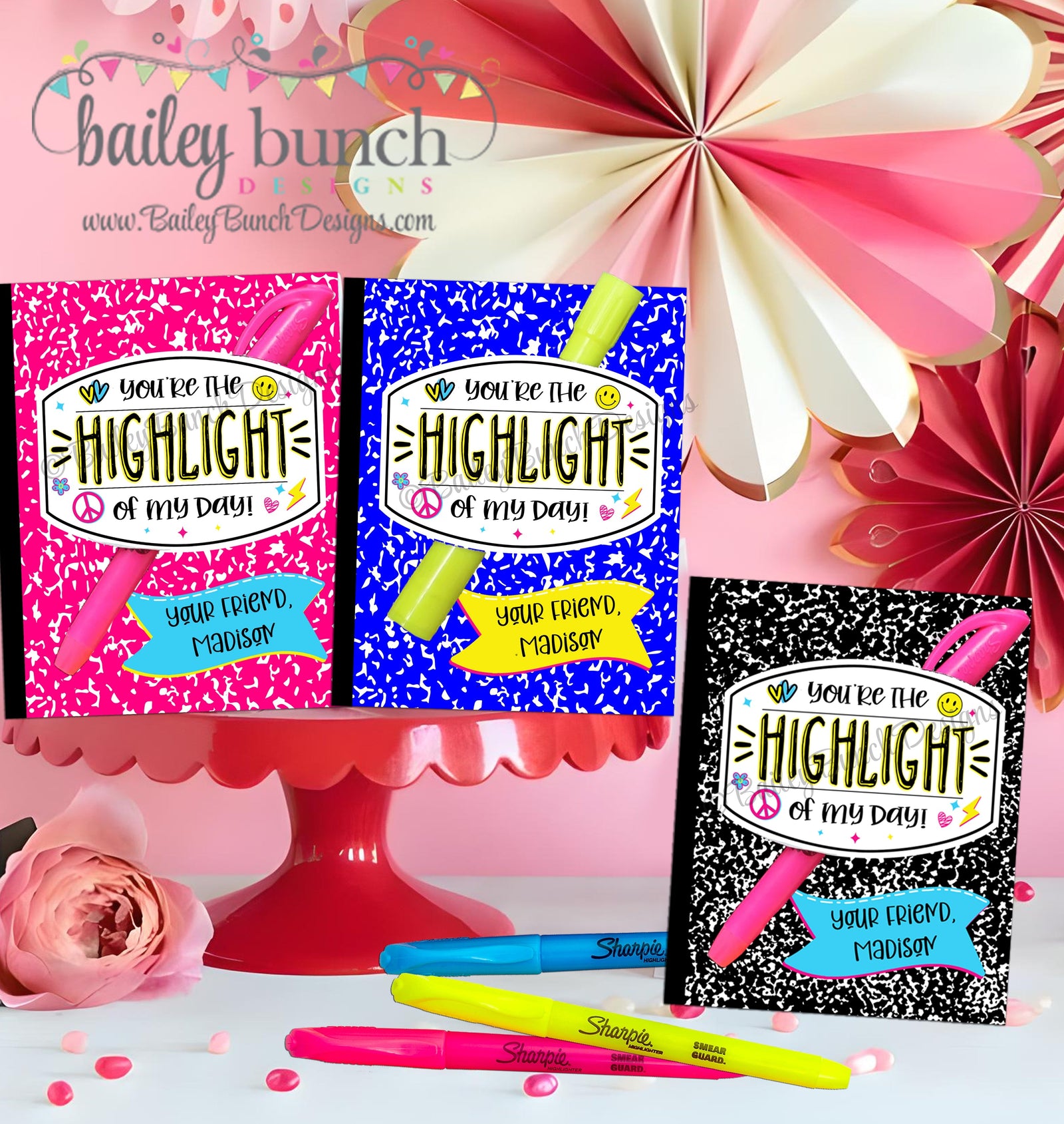 Highlighter Valentine Gift Card Valentines IDVDAYHIGHLIGHT0520 – Bailey ...