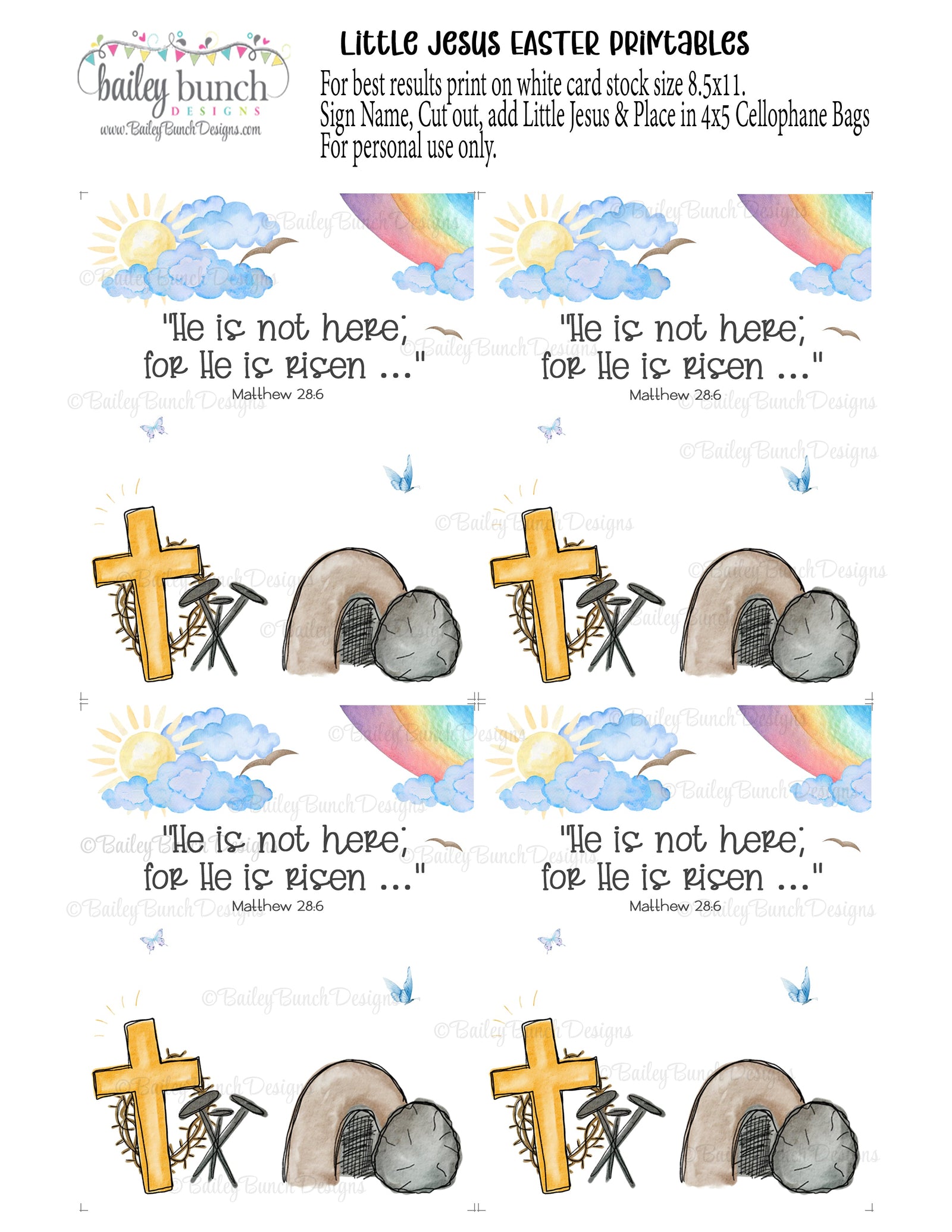 Little Jesus HE IS RISEN EASTER Cards Printable Instant Download IDLIT ...