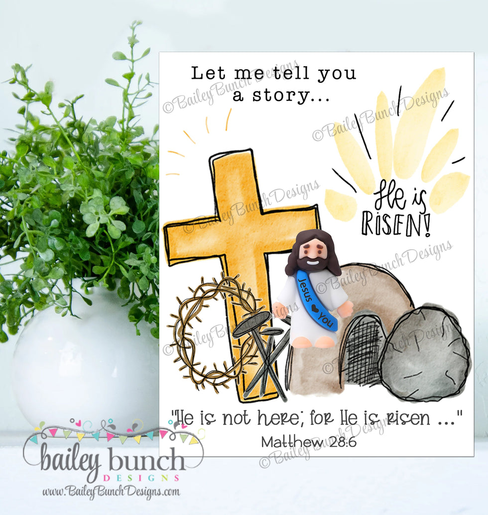 Little Jesus HE IS RISEN EASTER Cards Printable Instant Download IDEAS ...