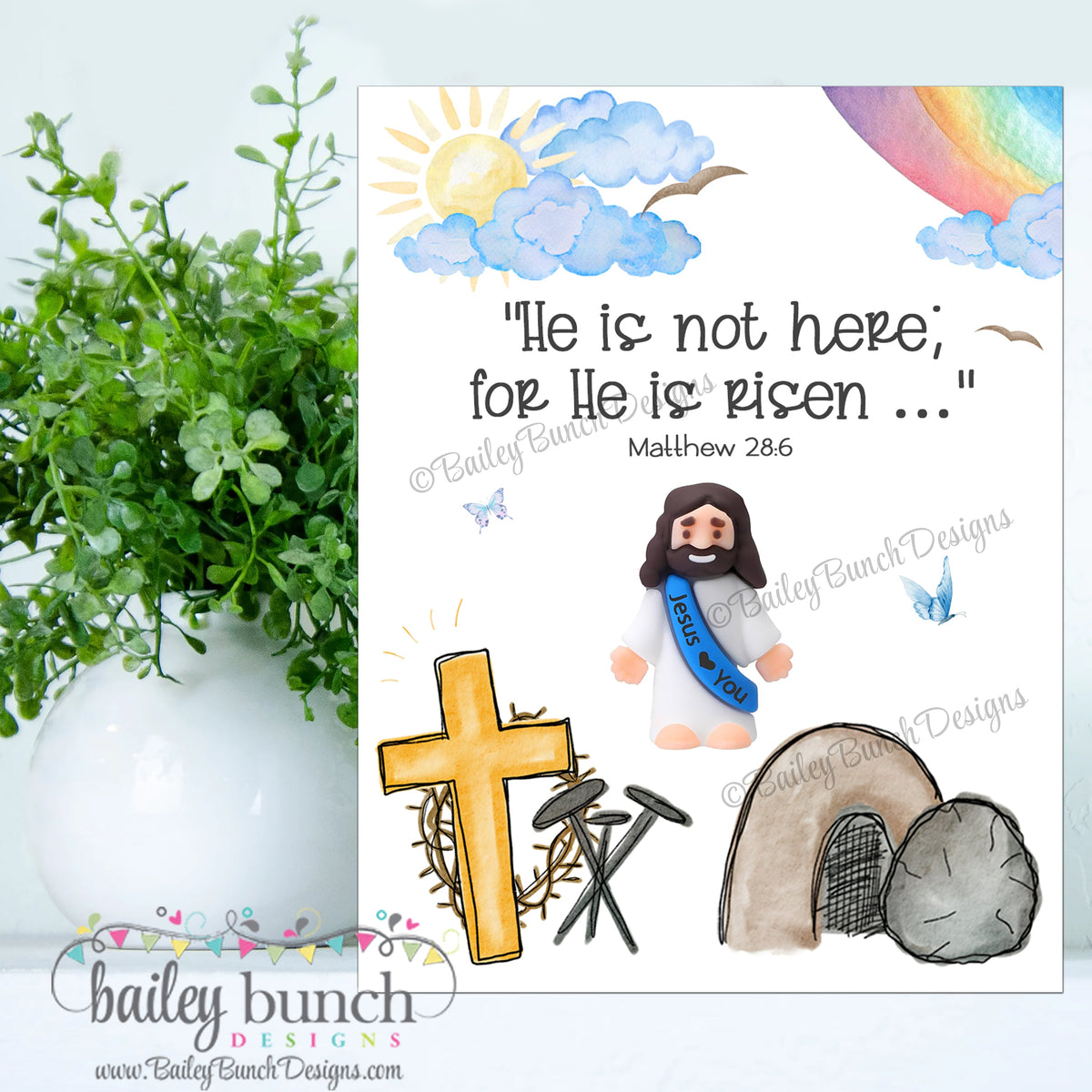 Little Jesus HE IS RISEN EASTER Cards Printable Instant Download IDLIT ...