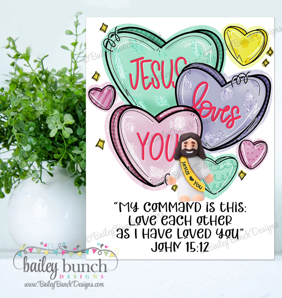 Jesus Loves You Valentine Cards | Conversation Hearts Scripture Cards ...