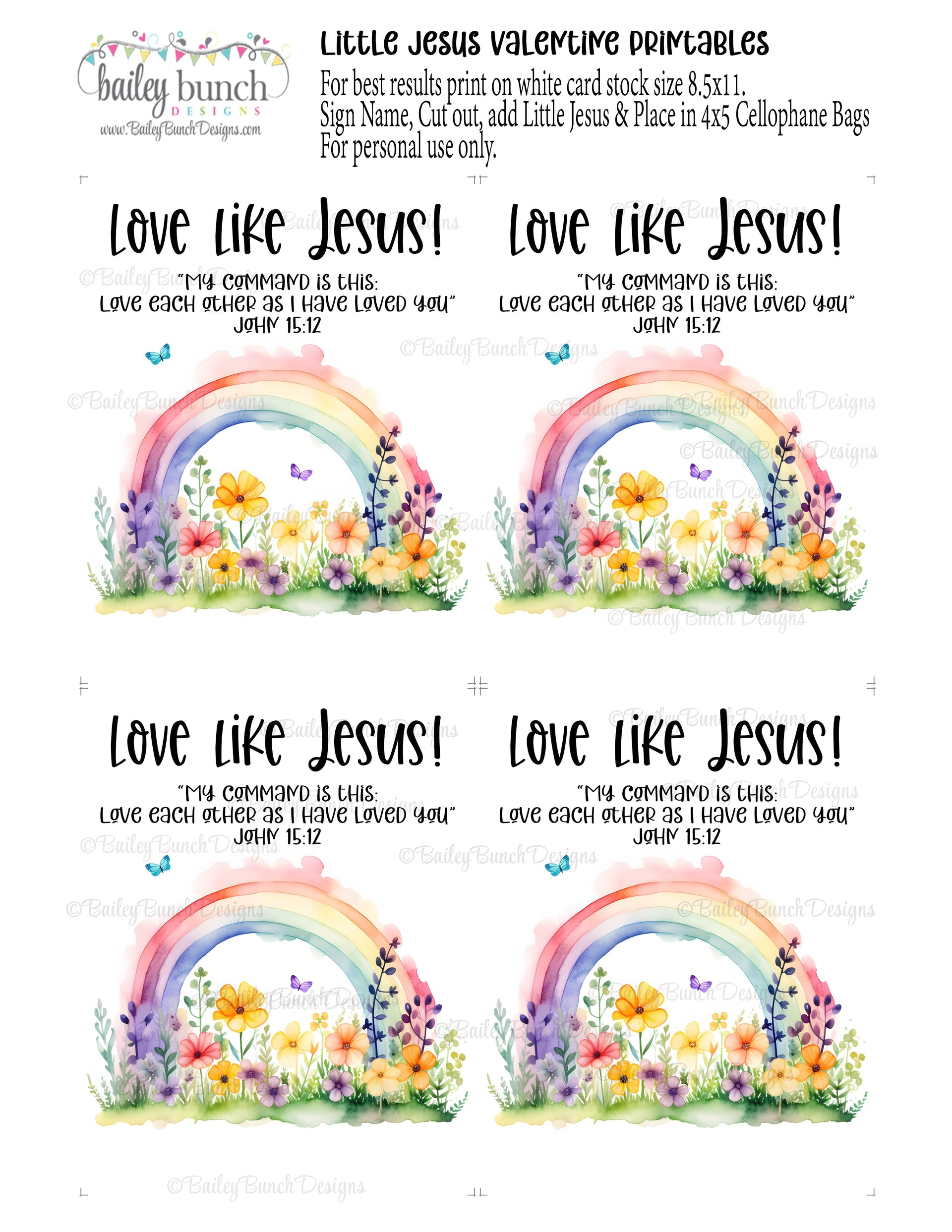 Little Jesus Cards Printable Instant Download IDLITTLEJESUSRAINBOW0452 ...