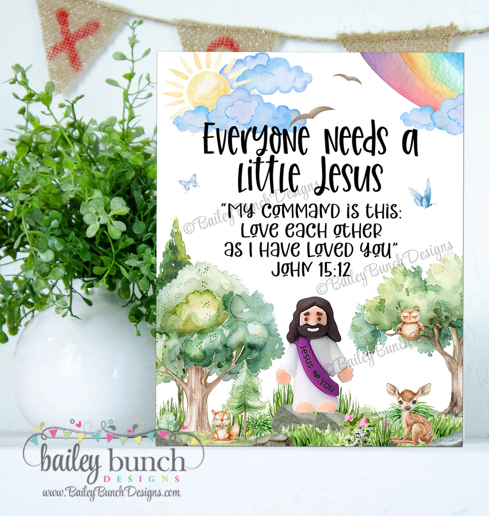 Little Jesus Cards Printable Instant Download IDLITTLEJESUSWOODLANDS05 ...