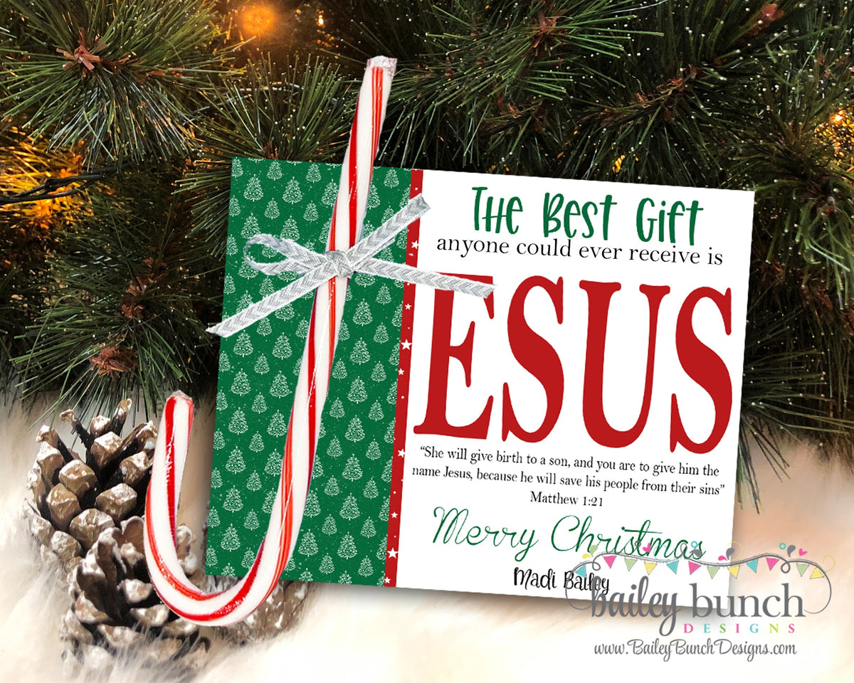 Best Gift is Jesus - Candy Cane Printable Instant Download IDJESUS520 ...