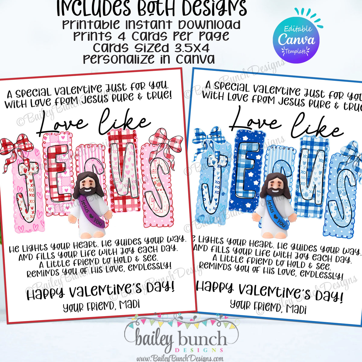 Jesus Valentine Scripture Cards | Christian Kids Valentine's Day Cards ...