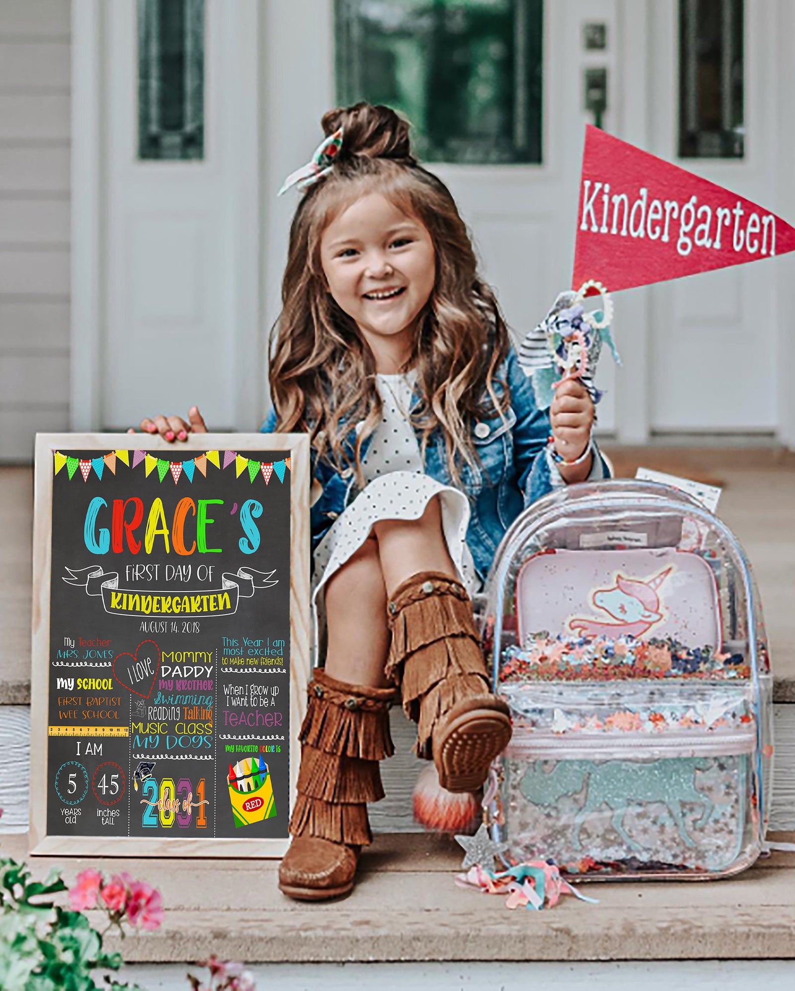 Back to School First Day of School Chalkboard, SCHOOLCHALK0520B ...