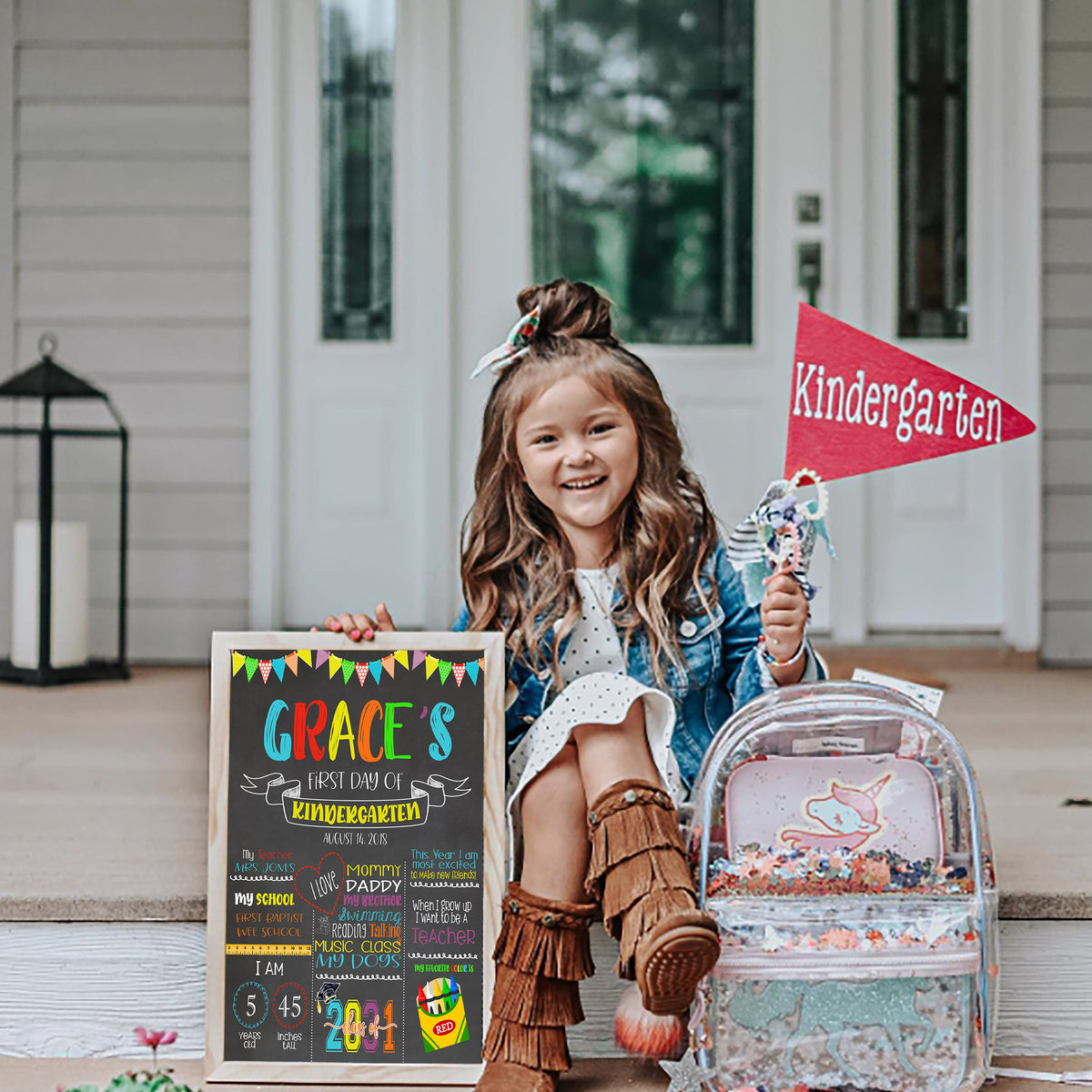 Back to School First Day of School Chalkboard, SCHOOLCHALK0520B ...
