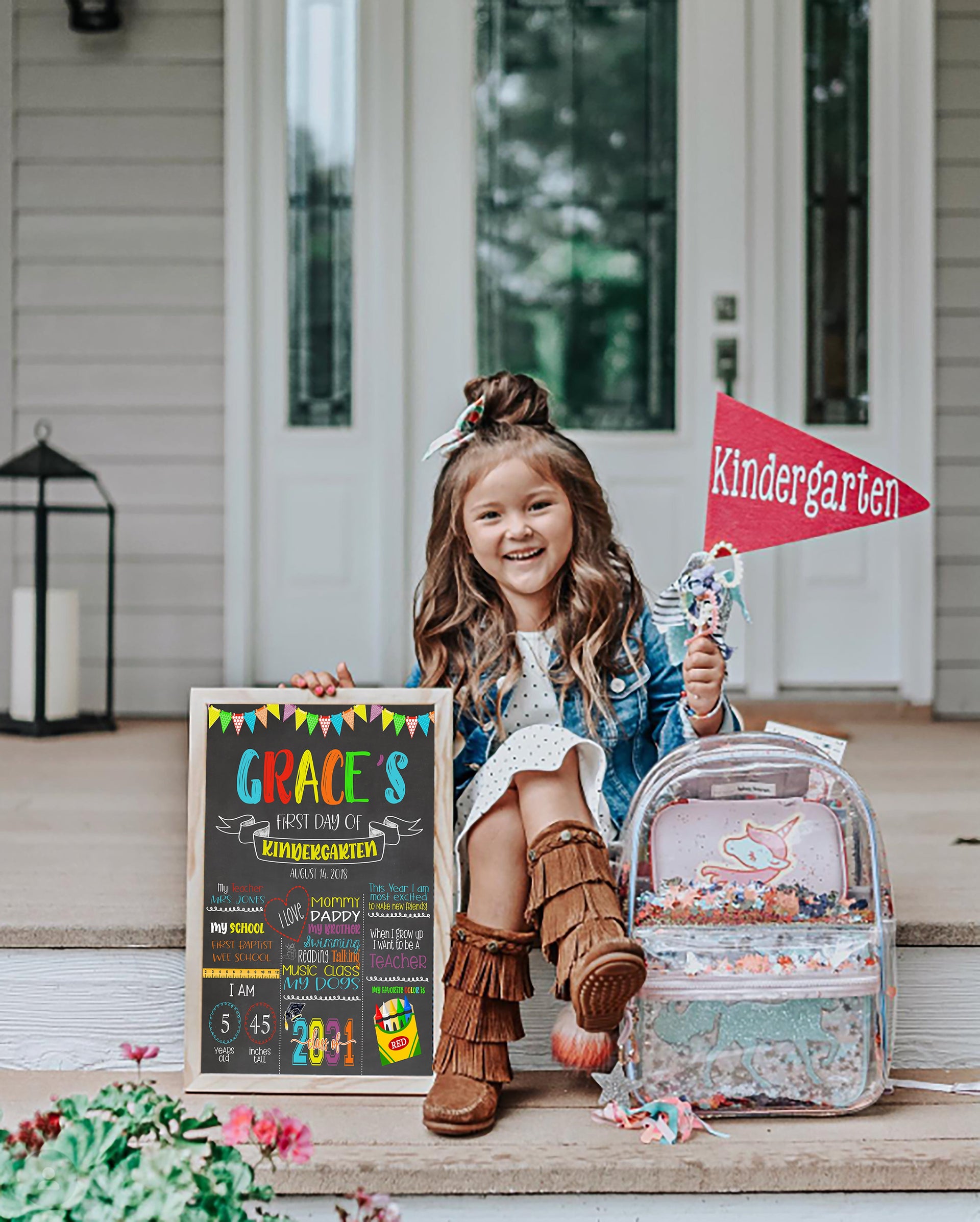 Back to School First Day of School Chalkboard, SCHOOLCHALK0520B ...