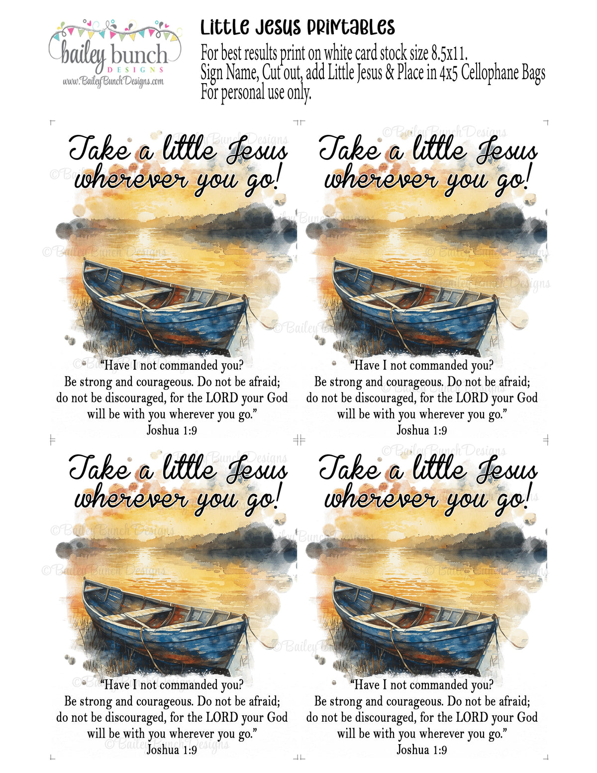 Little Jesus Printable Instant Download IDLITTLEJESUSBOAT0520 – Bailey ...