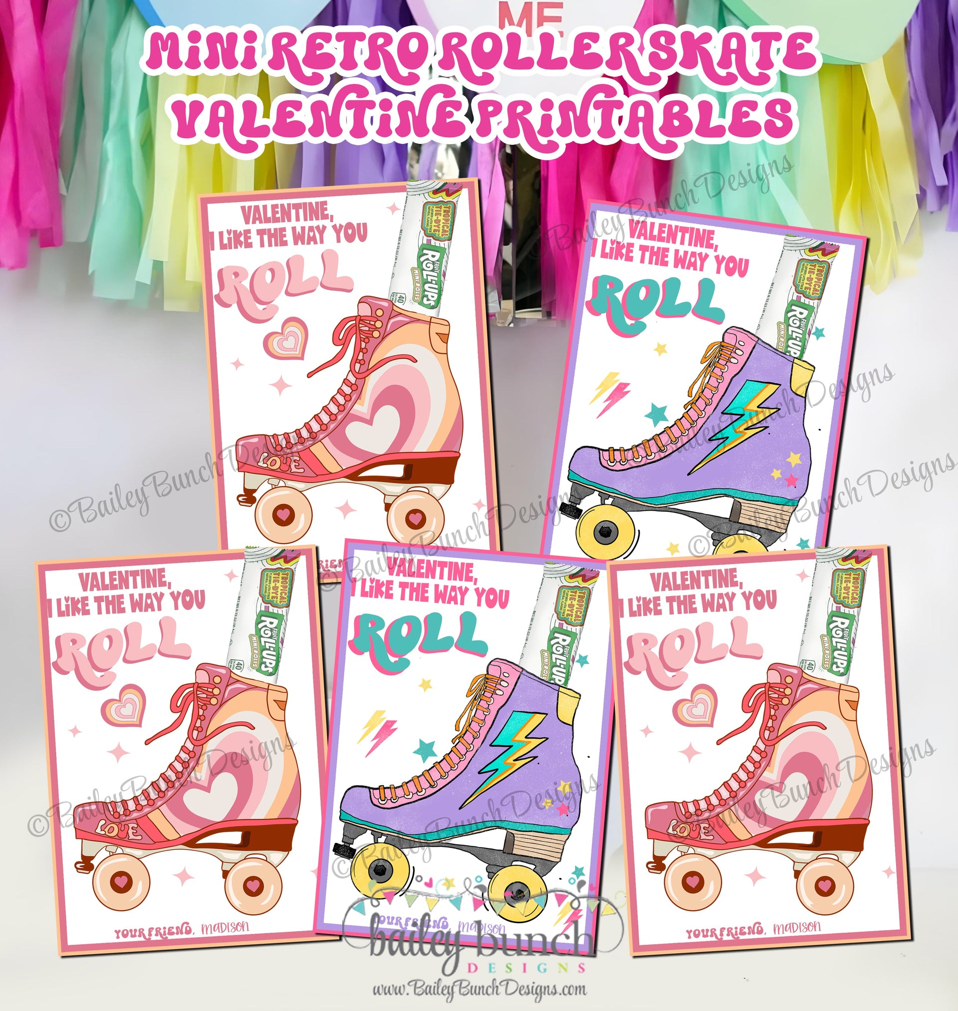 MINI Retro Roller Skate Valentine Gift Card IDVDAYSKATESMINI0520 ...