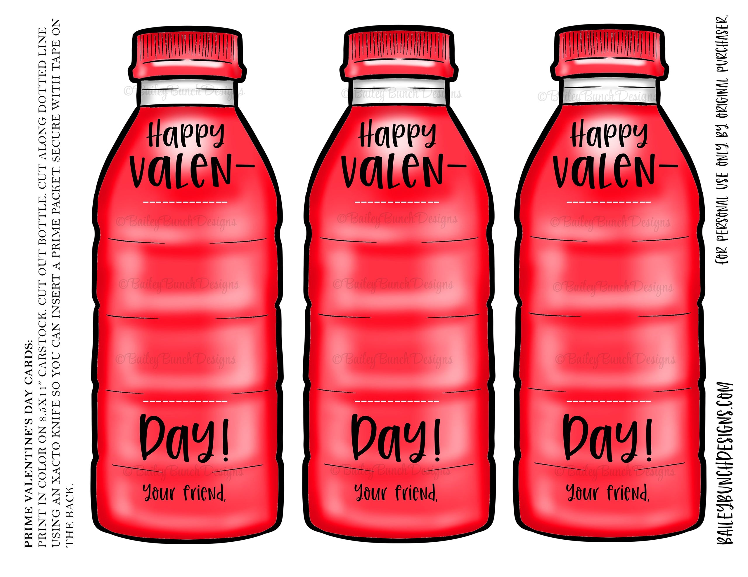 POPULAR PRIME HYDRATION DRINK Gift Card Valentines IDVDAYPRIME0520 ...