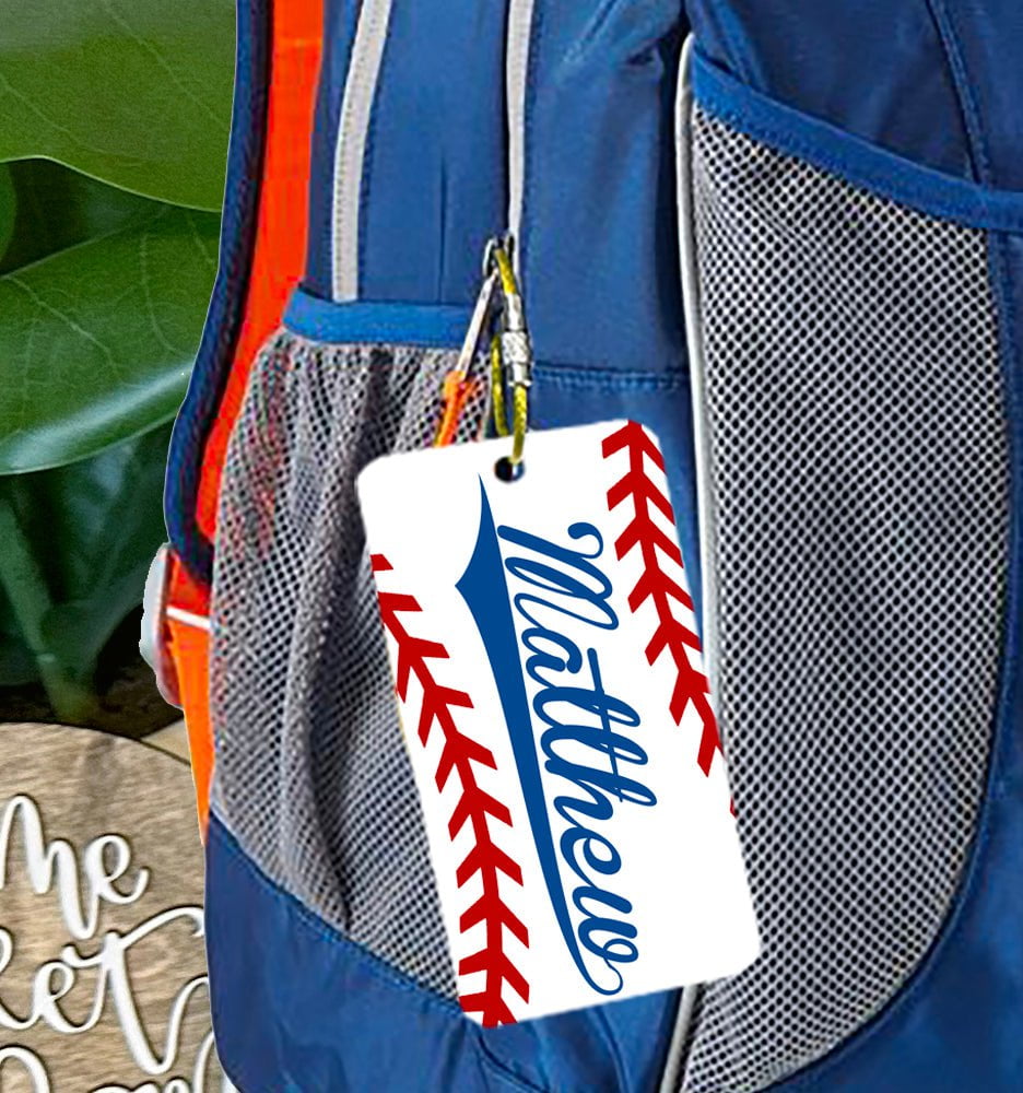 School Backpack Name Tags BASEBALL TAGBASEBALL0520 – Bailey Bunch Designs
