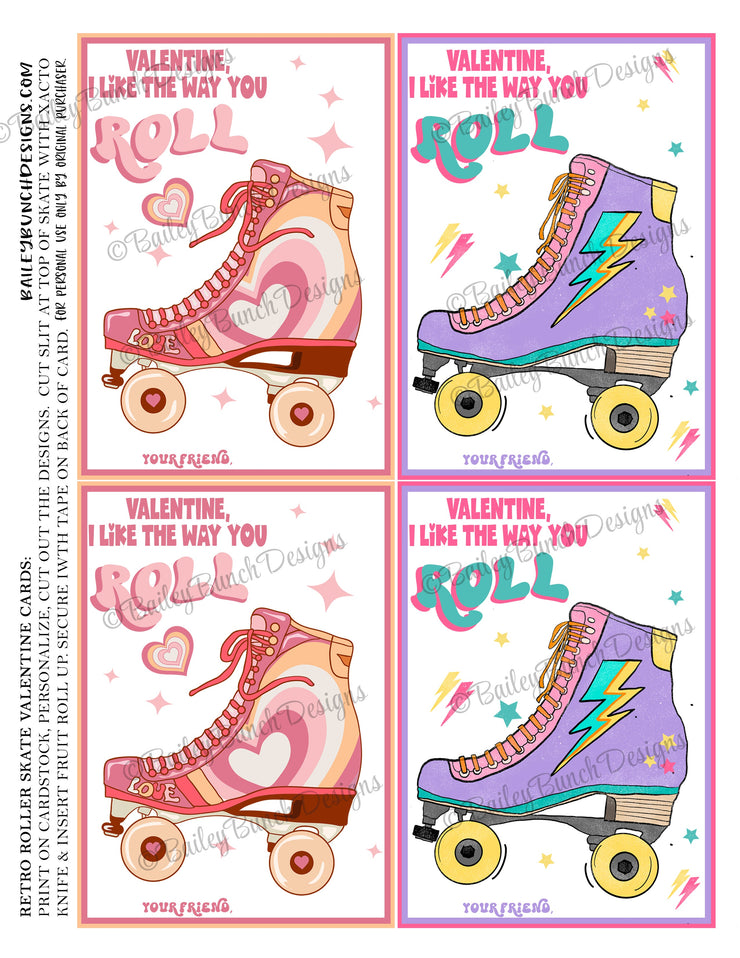 MINI Retro Roller Skate Valentine Gift Card IDVDAYSKATESMINI0520 ...