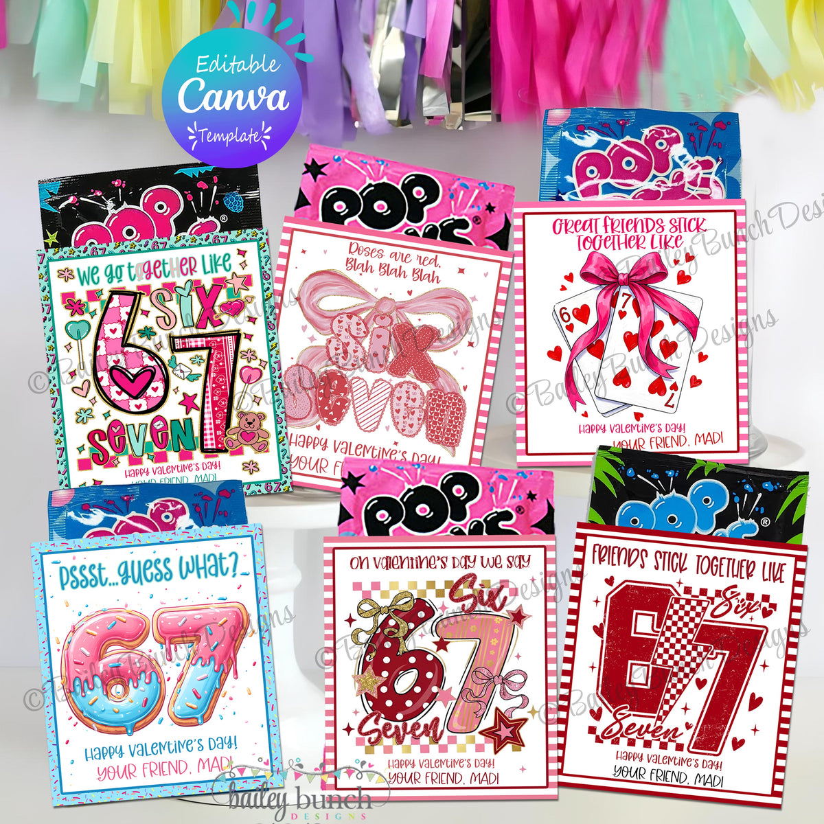 Six Seven Slang Valentine Cards | 67 Trend Valentine's Day Cards Kids ...