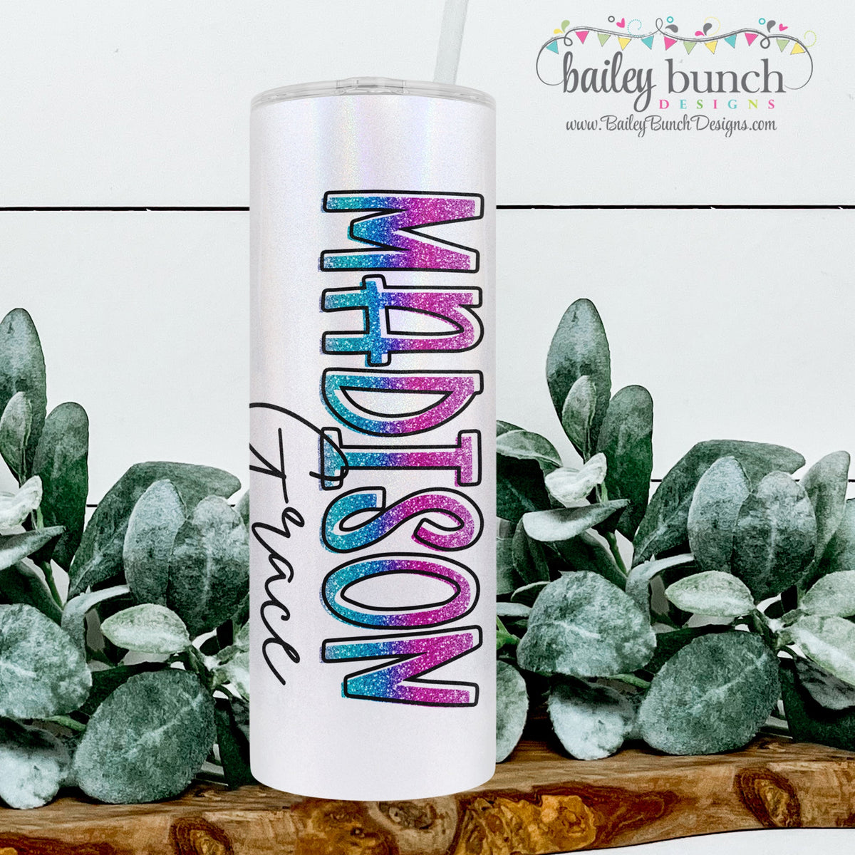 SPARKLE Name Shimmer Glitter Tumbler TUMBSPARK0520 – Bailey Bunch Designs