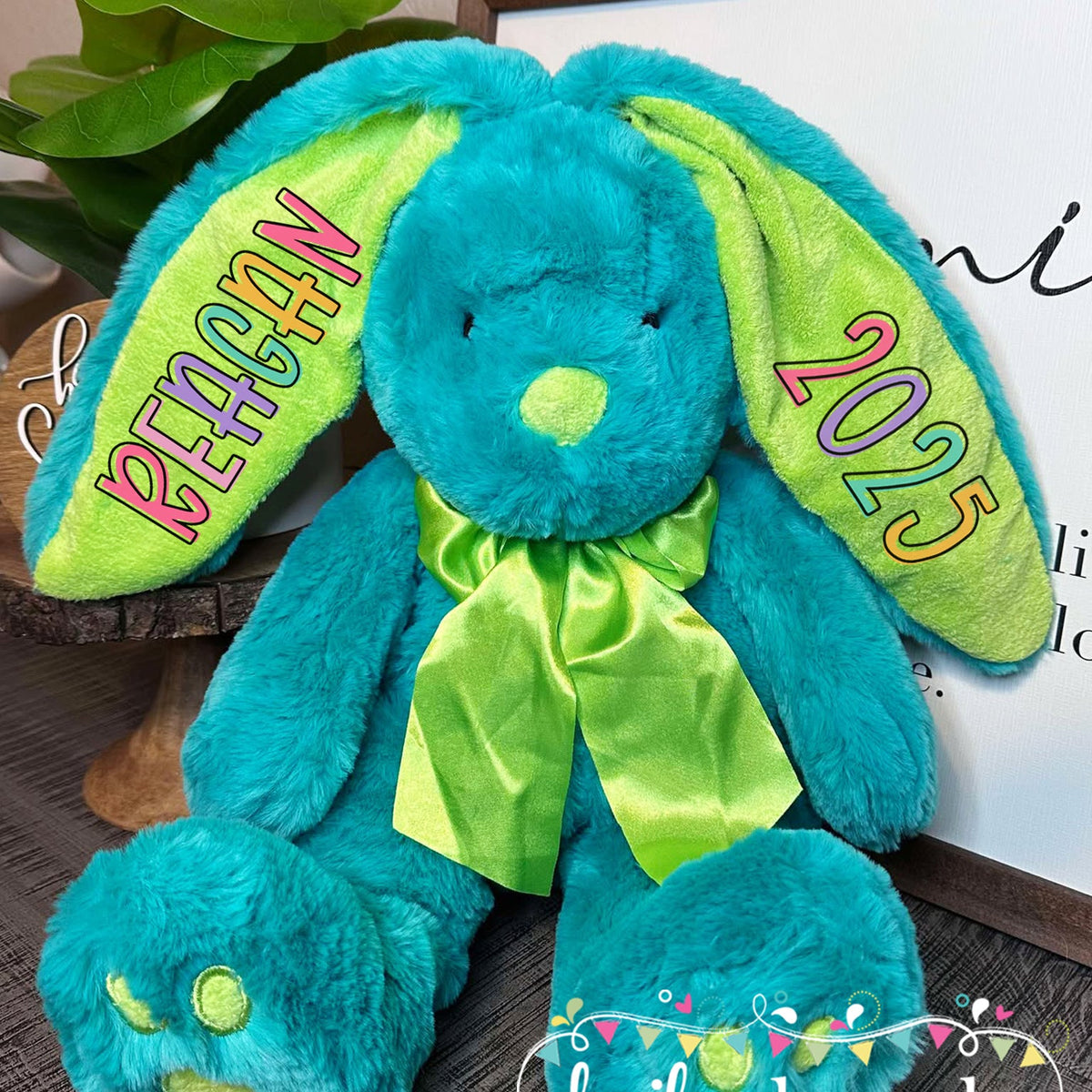 Teal & Green Large Easter Bunny Stuffed Plush Bunnies Personalized 21 ...