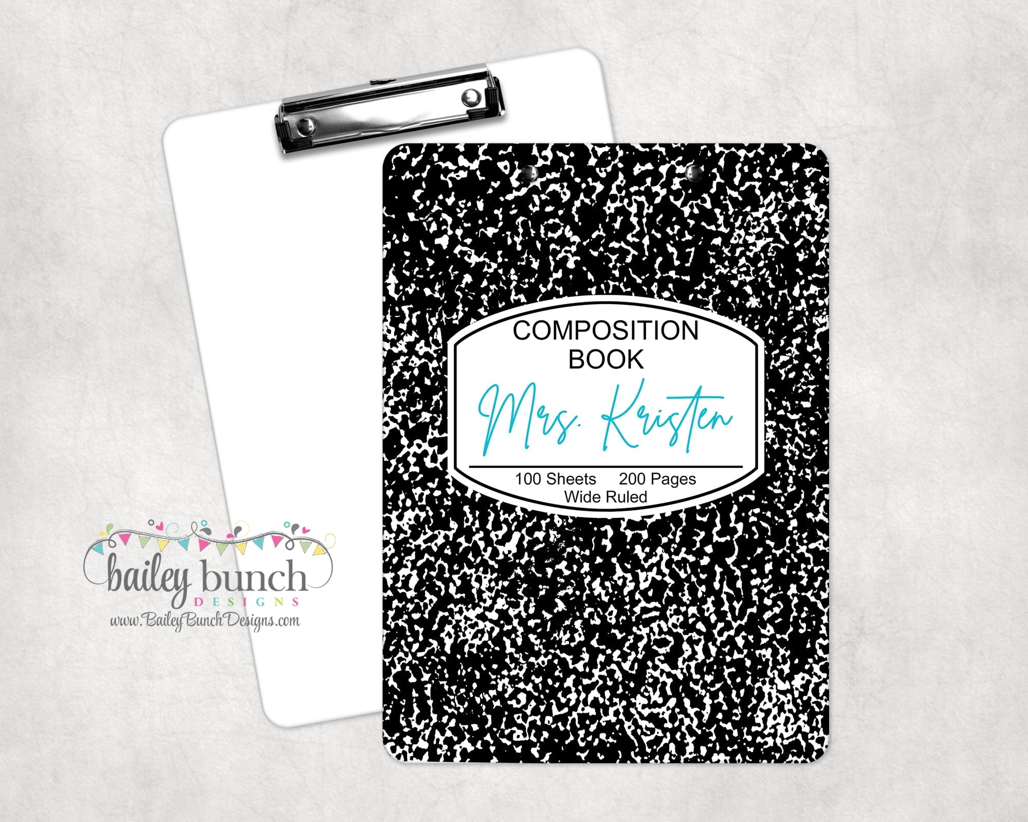 Teacher Composition Notebook Personalized Clipboard Teacher Appreciati ...