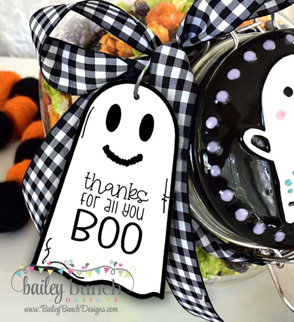 Thanks for all you BOO Ghost Halloween Gift Tags - Instant Download ID ...
