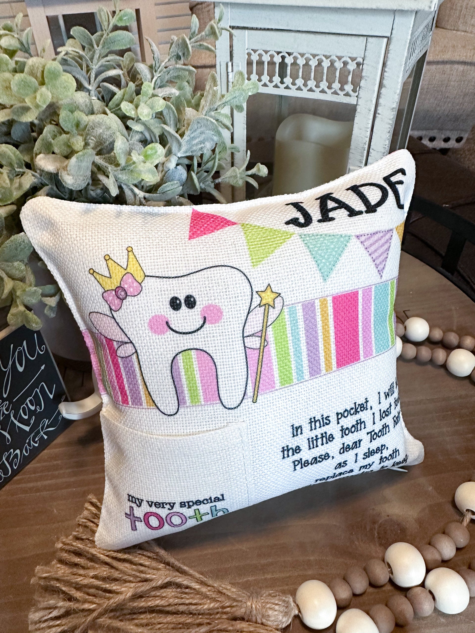 Personalized Tooth Fairy Pillows TOOTH0520 – Bailey Bunch Designs
