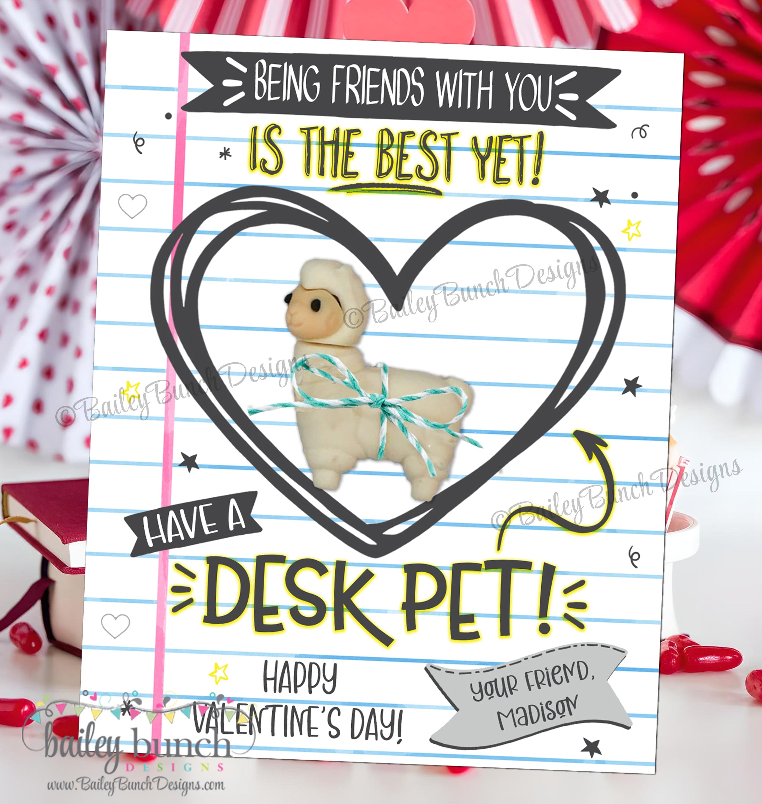 Desk Pet Kids Valentine Printable IDVDAYDESKPET0520 – Bailey Bunch Designs